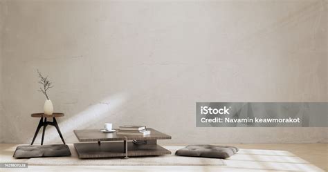안락 의자 소파와 장식 일본어 현대 방 인테리어 와비사비 스타일3d 렌더링 와비 사비에 대한 스톡 사진 및 기타 이미지 와비