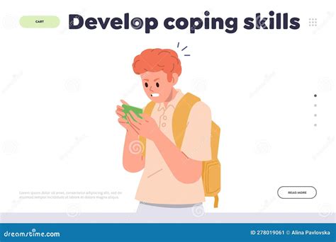 Coping Skills Icon Cartoon Vector Stress Therapy