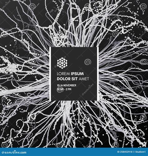 Abstract Science Or Technology Background Array With Dynamic Particles