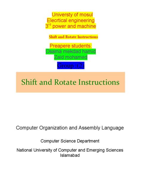 shift and rotate instructions group pdf mathematical notation