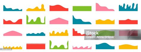 웹 사이트 테두리 및 헤더는 물방울 파도 유기적 및 기하학적 모양으로 설정됩니다 웹사이트 앱 포스터 배너를 위한 고립된 벡터 템플릿입니다 Brutalism에 대한 스톡 벡터