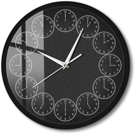 Timethink 12 Inch Circle Of Time Reverse Wall Clock Silent
