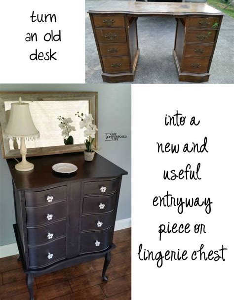 Chest Made From Desk Repurposed Desk Repurposed Furniture Furniture Makeover