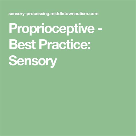 Proprioceptive Best Practice Sensory Sensory Proprioceptive Activities Force And Pressure