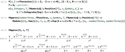 Defining The Complex Fourier Series And Coefficient Functions