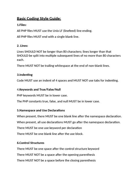 Basic Coding Style Guide Pdf Parameter Computer Programming