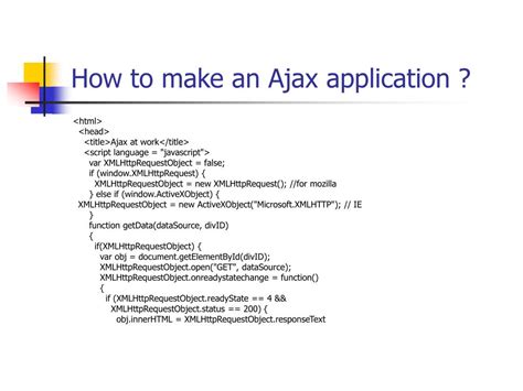 Ppt Ajax Asynchronous Javascript And Xml Powerpoint Presentation