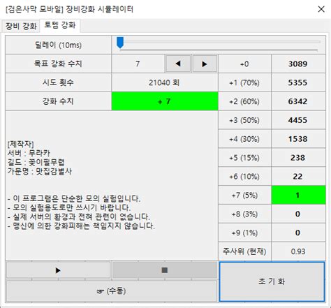 [자유게시판] 강화시뮬레이터 장비 토템 확률지정실험 검은사막 Mobile 공식 홈페이지