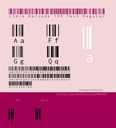 Libre Barcode 128 Text Regular Version 1 002 ttfautohint v1 6 图片样张 字体