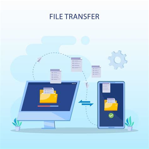 File Transfer Concept Backup Data Technology Cloud Upload And