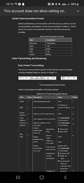 Arduino Serial Communication To Thermal Camera Module Networking