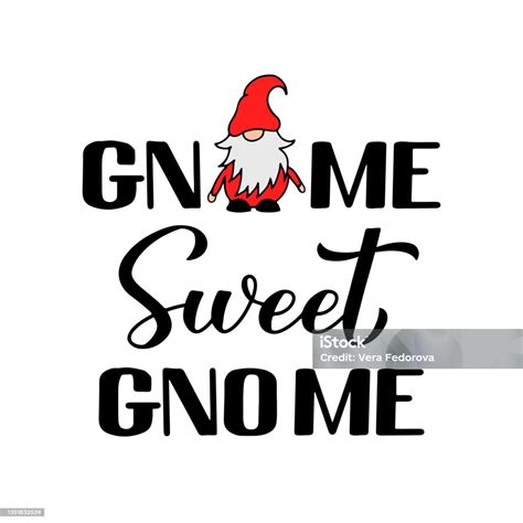 흰색에 고립 된 귀여운 만화 노움과 그놈 달콤한 노움 따옴표 서예 손 글자 스칸디나비아 북유럽 캐릭터 배너 포스터 인사말 카드 티셔츠 등을 위한 벡터 템플릿 0명에 대한