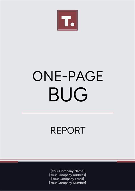 free one page bug report template to edit online