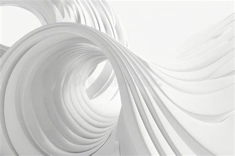 Abstract White Sculptural Forms Creating Dynamic Flowing Curves Stock Illustration