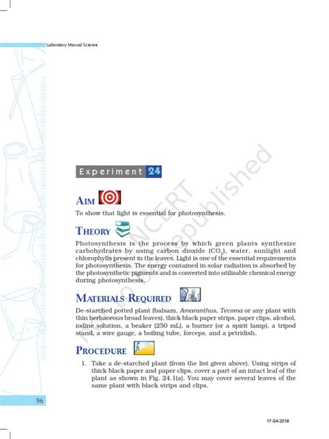 Ncert Science Lab Manual X Expt 24 Pdf