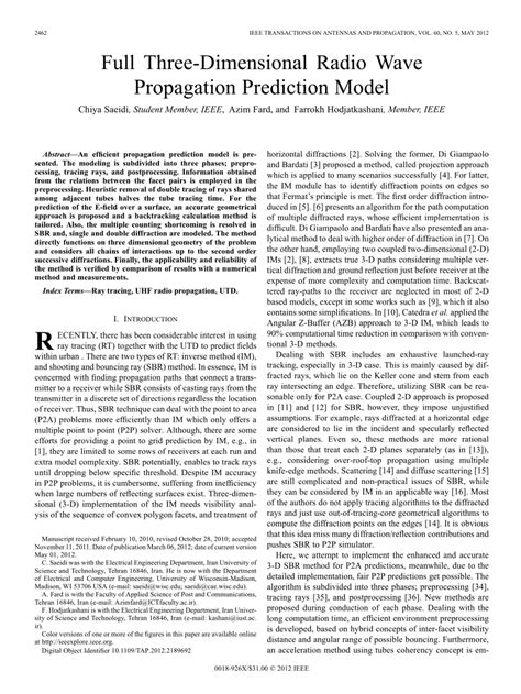 Pdf Full Three Dimensional Radio Wave Propagation Prediction Model