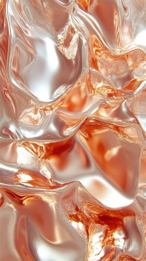 Metallic Liquid Surface Swirling In Pink And Silver Texture Rose Gold Generating Abstract Wave