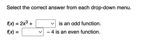 select the correct answer from each drop down