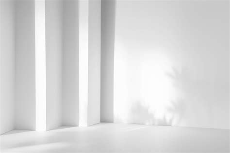 화장품 프리젠 테이션을위한 추상 흰색 3d 스튜디오 배경 빈 회색 방에 는 창문의 그림자 흐리게 배경이 있는 제품을 표시합니다 배경막에 대한 스톡 사진 및 기타 이미지