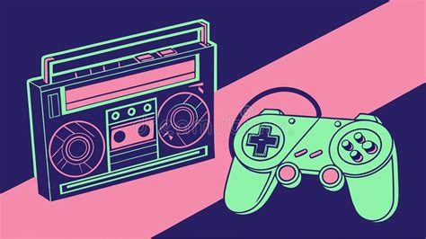 Retro Game Controller Vector Vintage Gamepad Design Classic Gaming Device Vector Design
