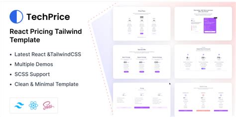 techprice react tailwind pricing table template
