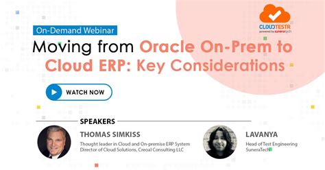 Suneratech On Linkedin Thought Leader Series Moving From Oracle On Prem To Cloud Erp Key…