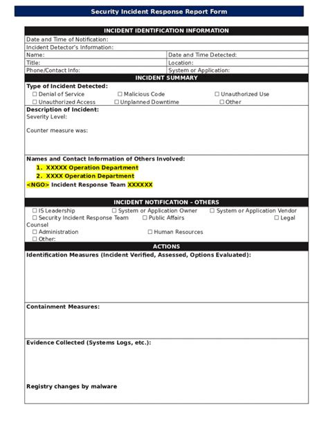 Incident Response Report Incident Response Template Doc Template Pdffiller