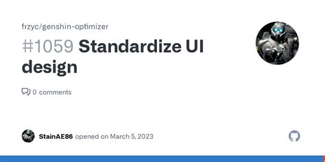 Standardize Ui Design · Issue 1059 · Frzycgenshin Optimizer · Github