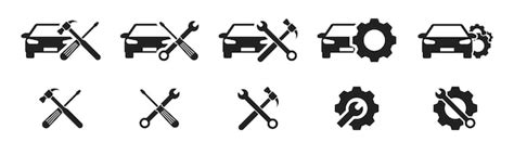 Premium Vector Car Service Iand Repair Con Set Vector EPS