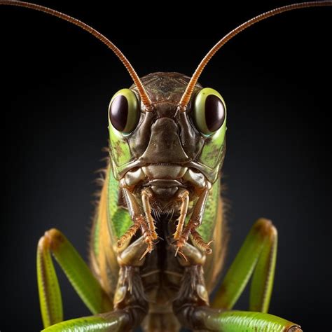 Premium Ai Image A Close Up Of A Grasshoppers Face