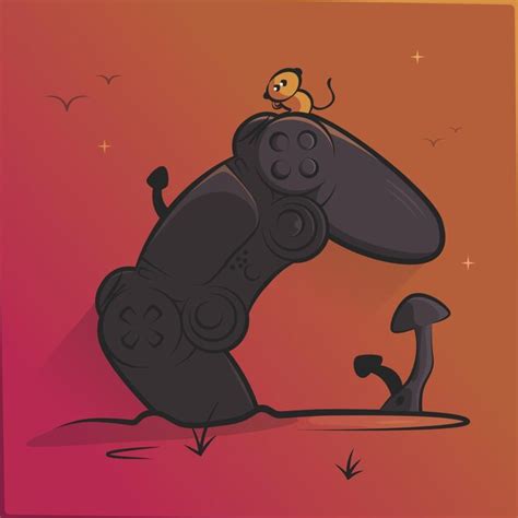 레트로 스틱 컨트롤러 아트 벽지 그림 프리미엄 벡터