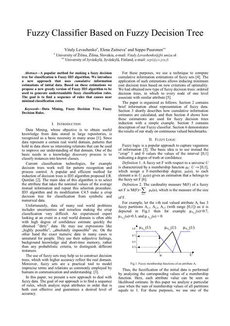 Pdf Fuzzy Classifier Based On Fuzzy Decision Tree