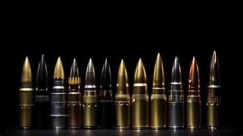 Premium AI Image Different Types Of Ammunition On A Black Background Sale Of Weapons And