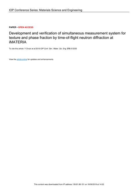 Pdf Development And Verification Of Simultaneous Measurement System For Texture And Phase