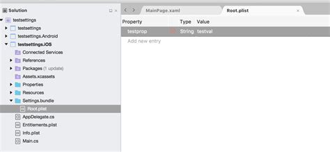 xamarin settings bundle is not displayed in ios settings app stack