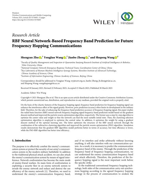 Pdf Rbf Neural Network Based Frequency Band Prediction For Future