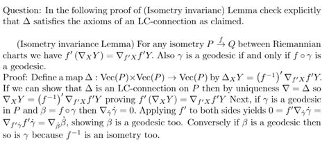 Solved Question In The Following Proof Of Isometry