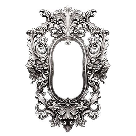 Premium Photo A Close Up Of A Silver Ornate Frame With A White Background Generative Ai