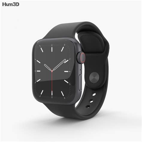 Apple Watch Series 5 40mm Space Gray Aluminum Case With Sport Band 3d