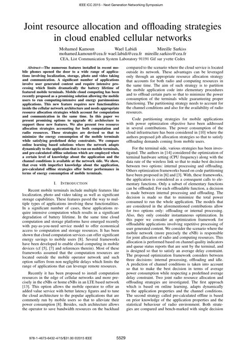 Pdf Joint Resource Allocation And Offloading Strategies In Cloud