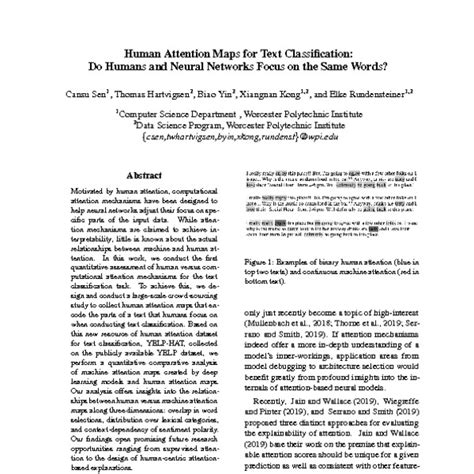 Human Attention Maps For Text Classification Do Humans And Neural Networks Focus On The Same