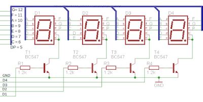 Tefov Arduino Segment Multiplexing Digit Countdown Timer