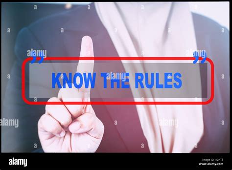 Hand And Text KNOW THE RULES With Vintage Background Technology Concept Stock Photo Alamy