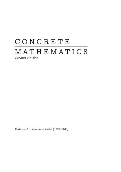 Concrete Mathematics