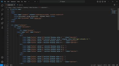 webdevelopment calculator internship learningjourney programming… nikhil bhawar