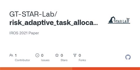 Github Gt Star Labriskadaptivetaskallocation Iros 2021 Paper