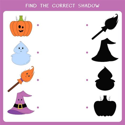 할로윈 기호에 대한 올바른 그림자 찾기 프리미엄 벡터