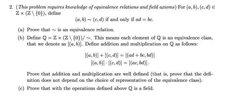 Solved 2 This Problem Requires Knowledge Of Equivalence Chegg Com