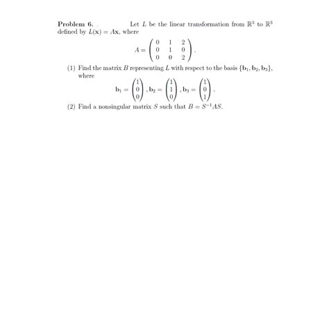 solved problem 6 let l be the linear transformation from r3