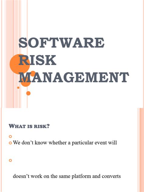 4 Software Risk Management Pdf Risk Risk Management